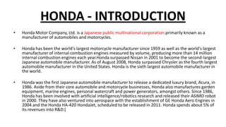 VRIO Honda and general motors | PPTX