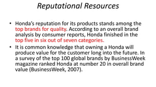 VRIO Honda and general motors | PPTX