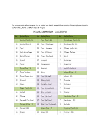 Vritti i media's audio ooh expansion | PDF