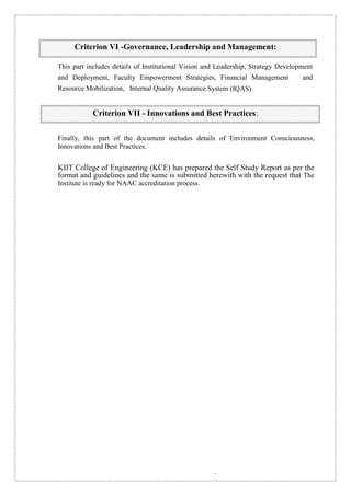Self Study Report for #NAAC Accreditation of #KIIT College of ...