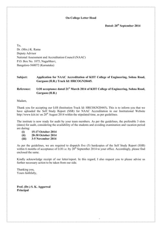 Self Study Report for #NAAC Accreditation of #KIIT College of ...