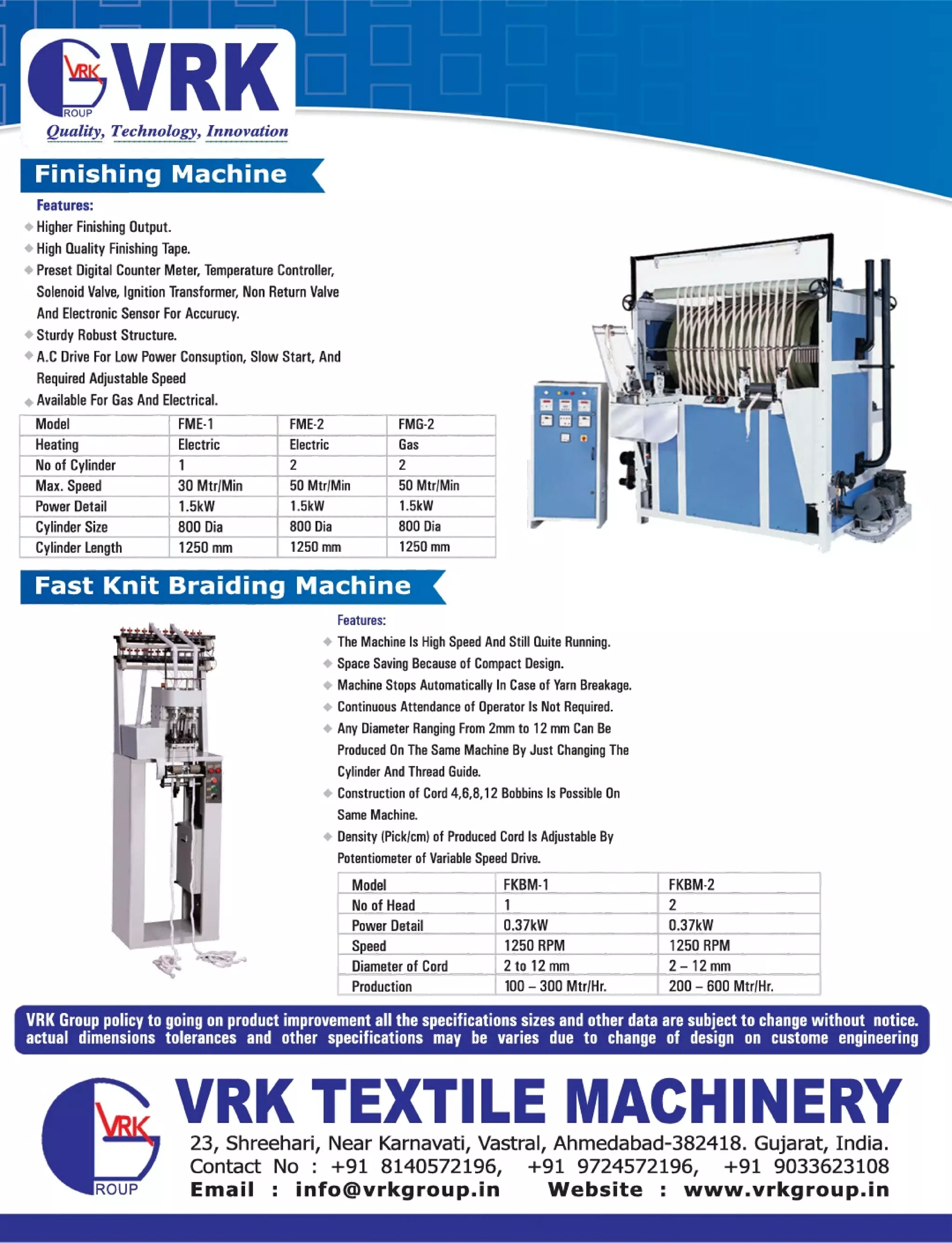 FESTOONING MACHINE AND WARPING MACHINE By VRK Group | PDF