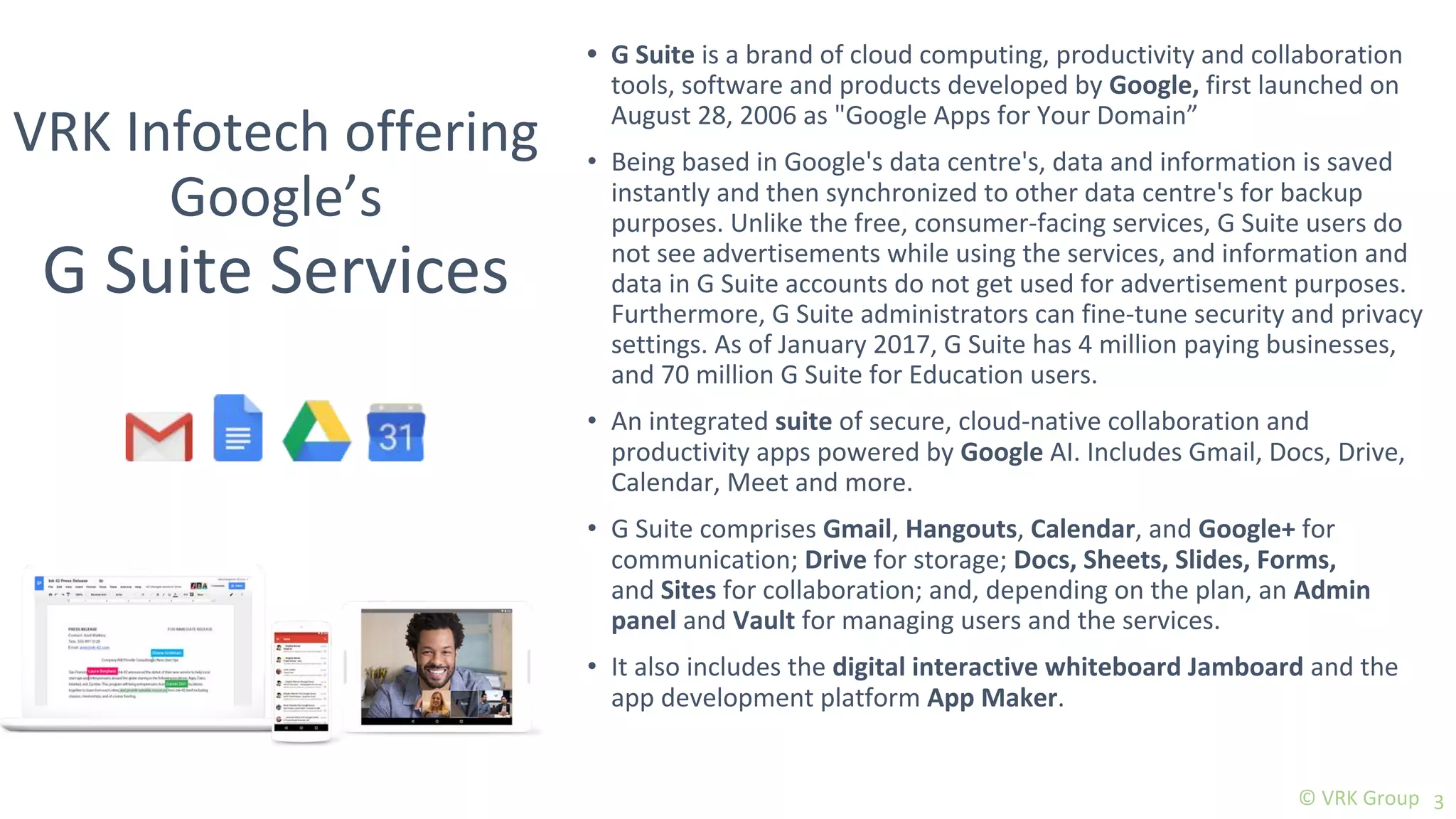 VRK Infotech- Google G Suite Presentation PPT | PDF