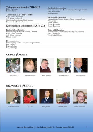 Vantaan Rotaryklubi ry:n vuosikertomus 2014-15 | PDF
