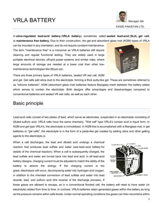 Vrla battery | PDF