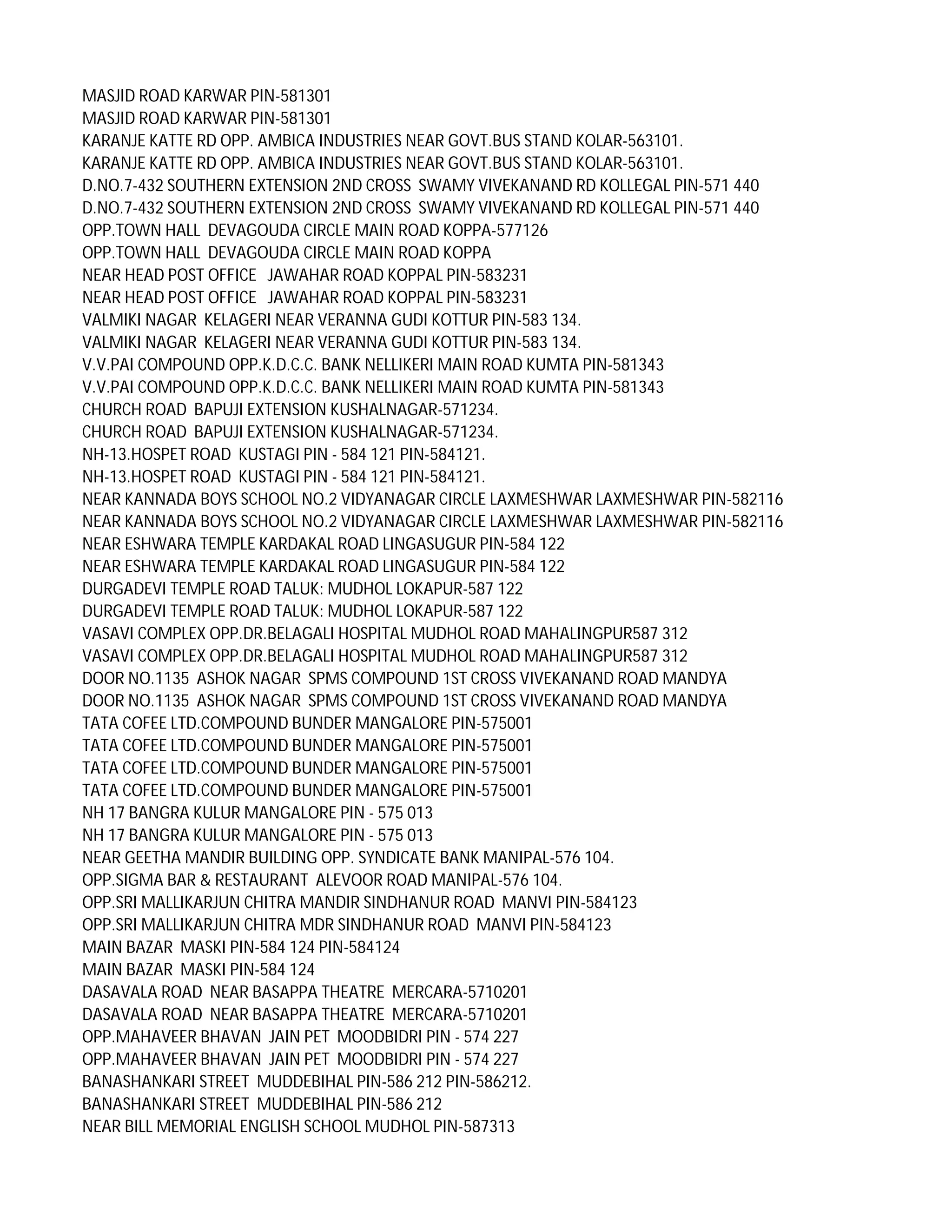 Vrl branch list | PDF