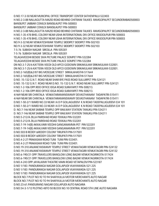 Vrl branch list | PDF