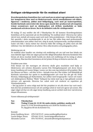 Världspremiär – En mobbad alien | PDF