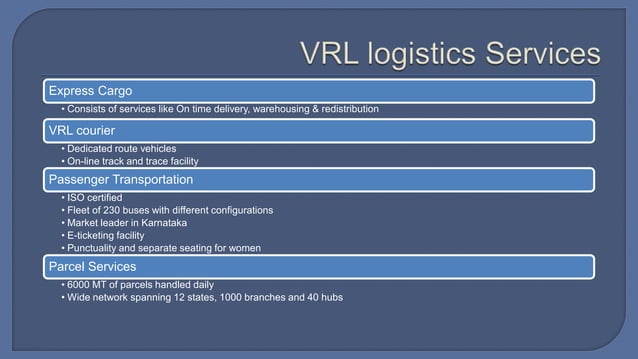 Vrl logistics | PPTX