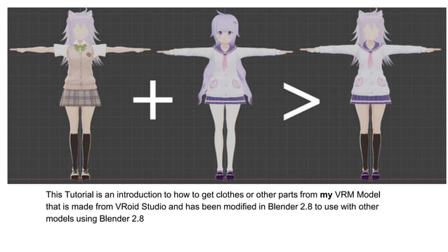 VRM&Blender2.8: VRoid Studio mesh transfer between models | PPTX