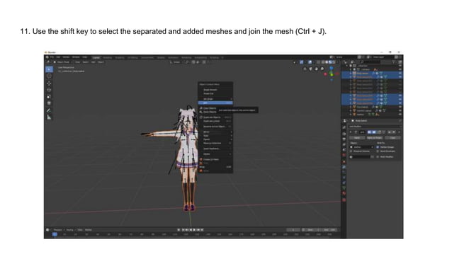 VRM&Blender2.8: VRoid Studio mesh transfer between models | PPTX