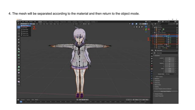 VRM&Blender2.8: VRoid Studio mesh transfer between models
