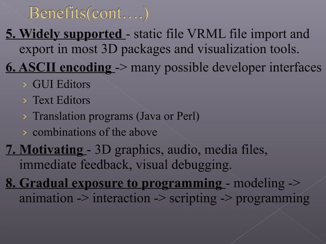 Virtual Reality Modeling Language | PPT