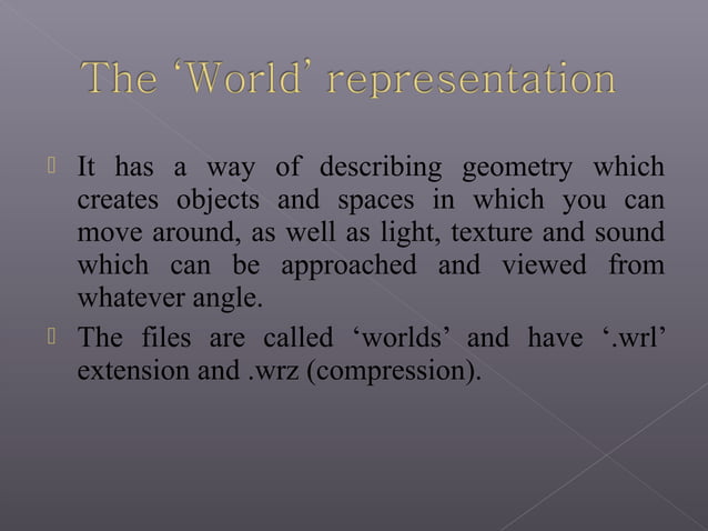 Virtual Reality Modeling Language | PPT