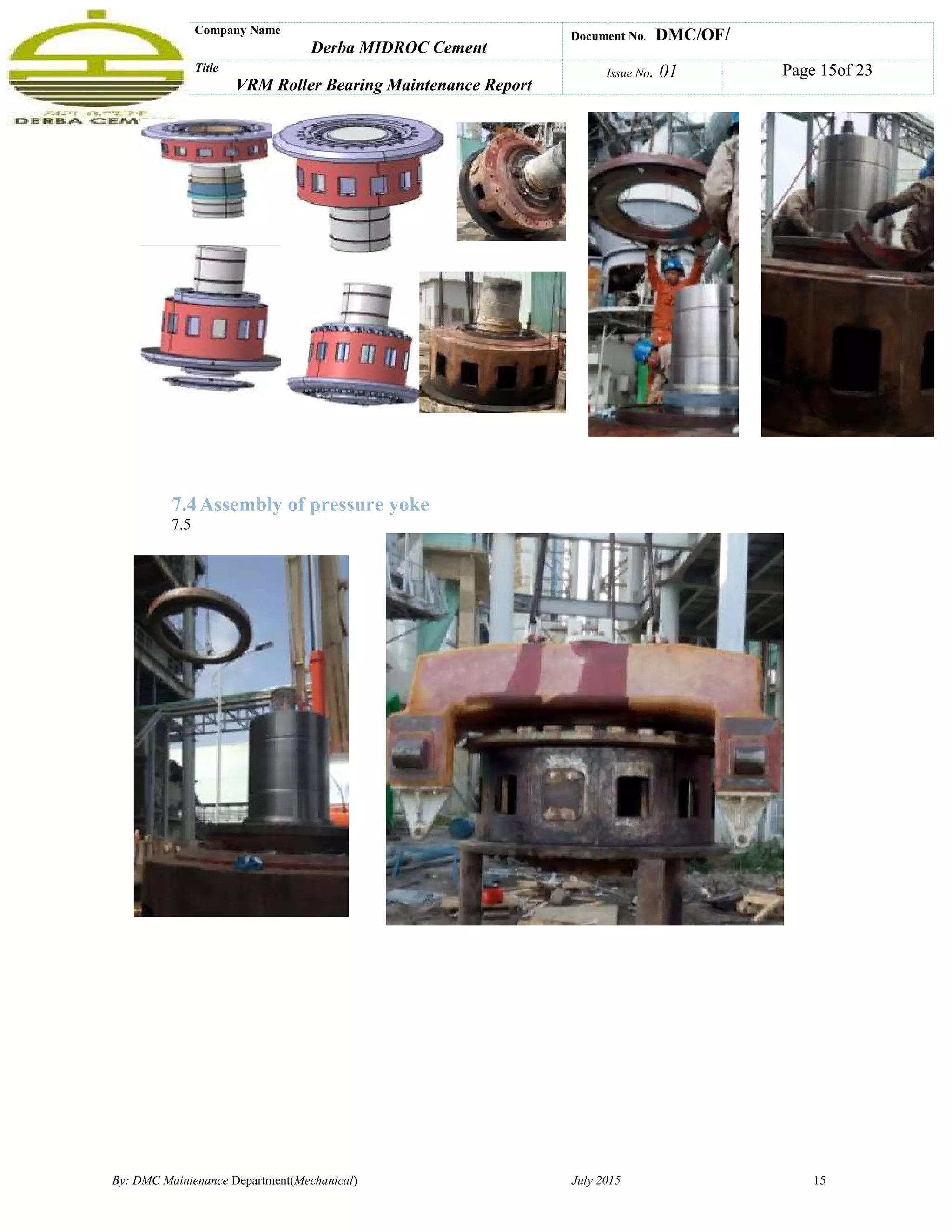 Vrm roller bearing_r3_maintenance_report | PDF