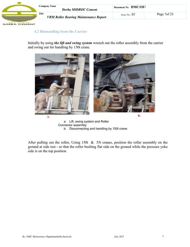 Vrm roller bearing_r3_maintenance_report | PDF | Home Improvement ...