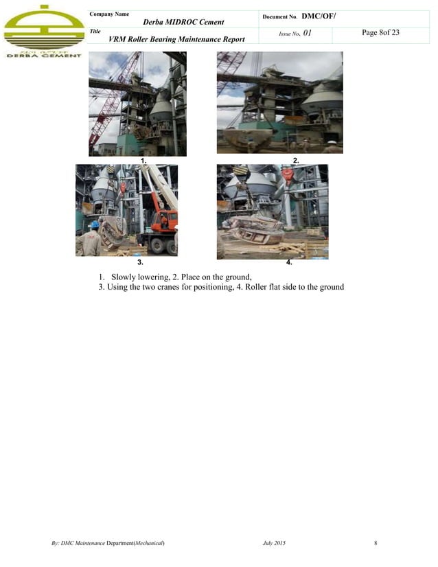 Vrm roller bearing_r3_maintenance_report | PDF | Home Improvement ...