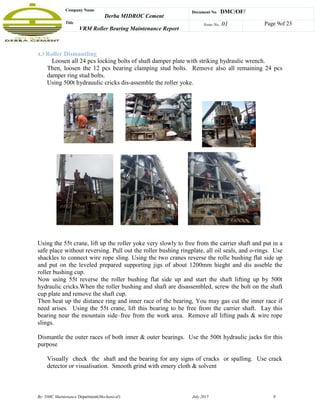 Vrm roller bearing_r3_maintenance_report | PDF