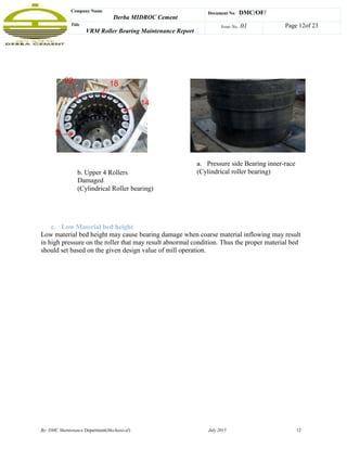 Vrm roller bearing_r3_maintenance_report | PDF