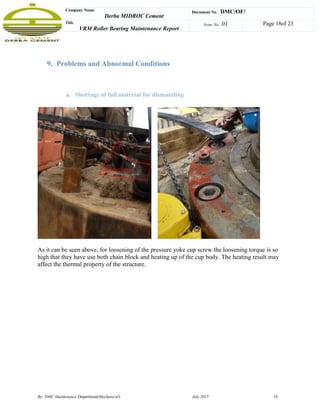 Vrm roller bearing_r3_maintenance_report | PDF