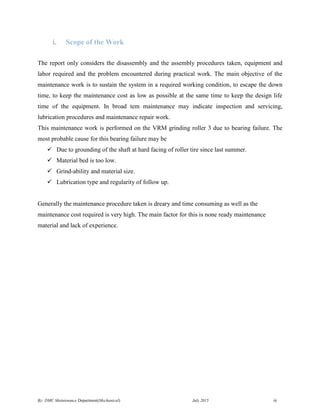 Vrm roller bearing_r3_maintenance_report | PDF