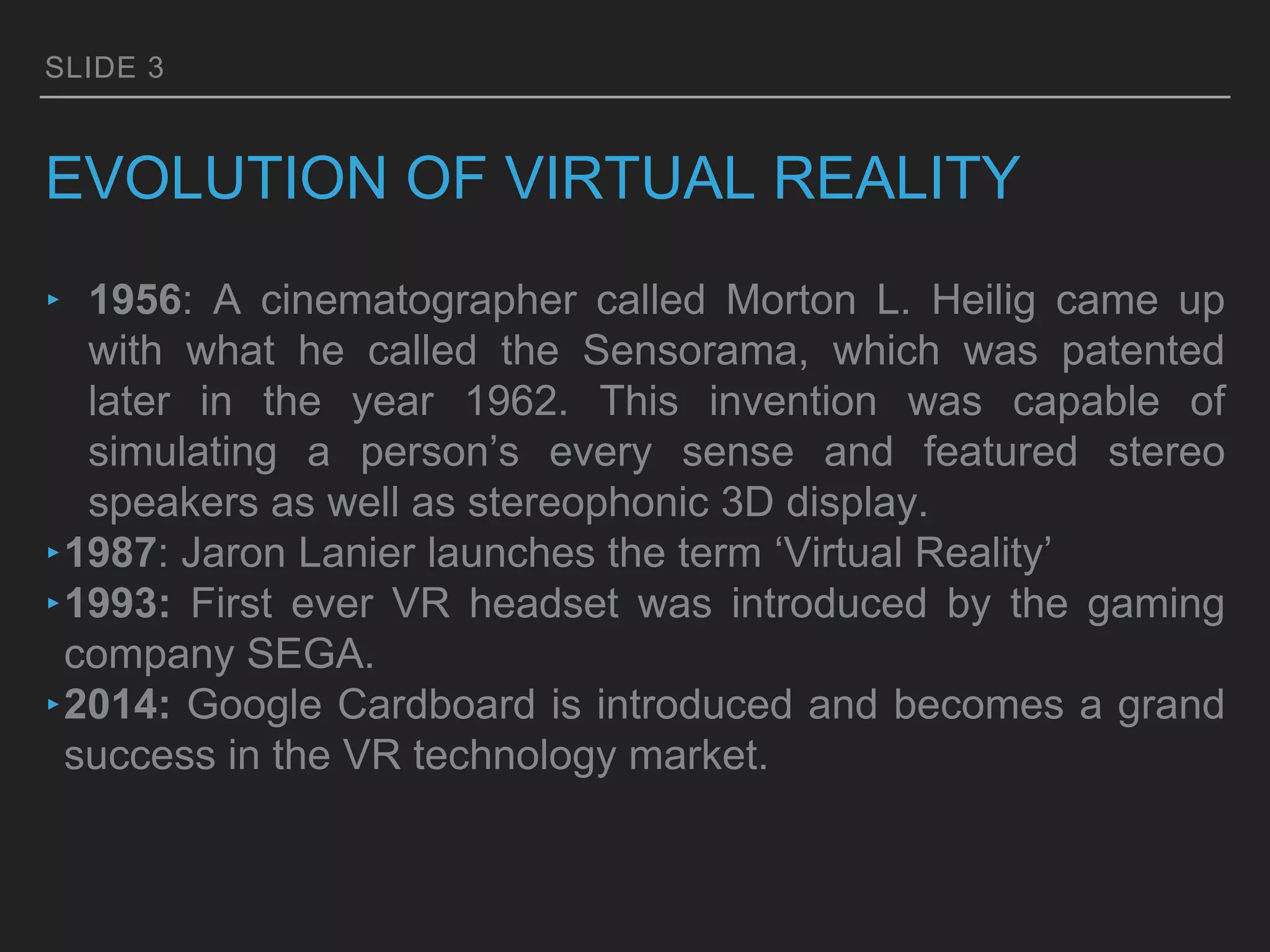 Basic concepts of Virtual Reality (VR) | PPTX
