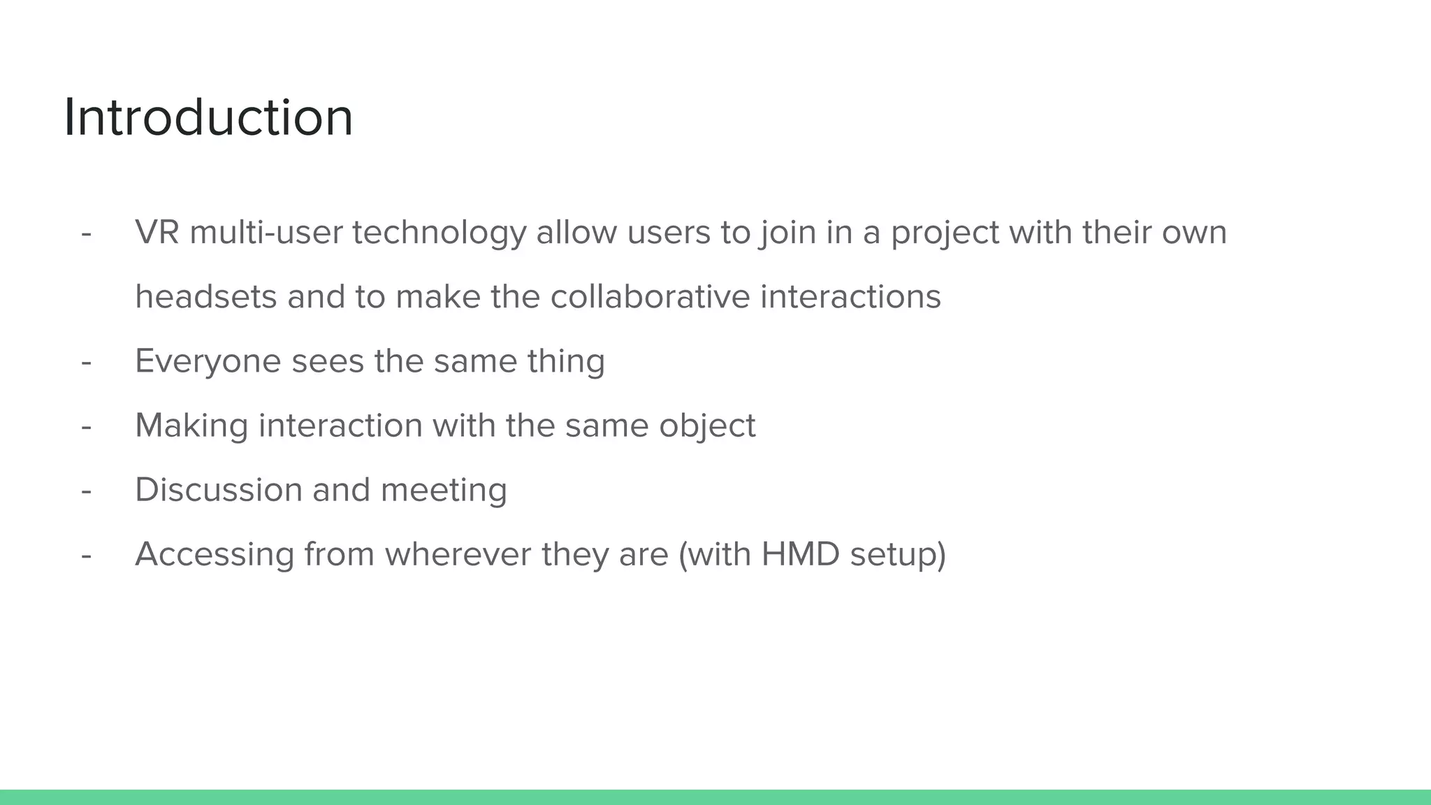 Vr multi user interaction | PPT