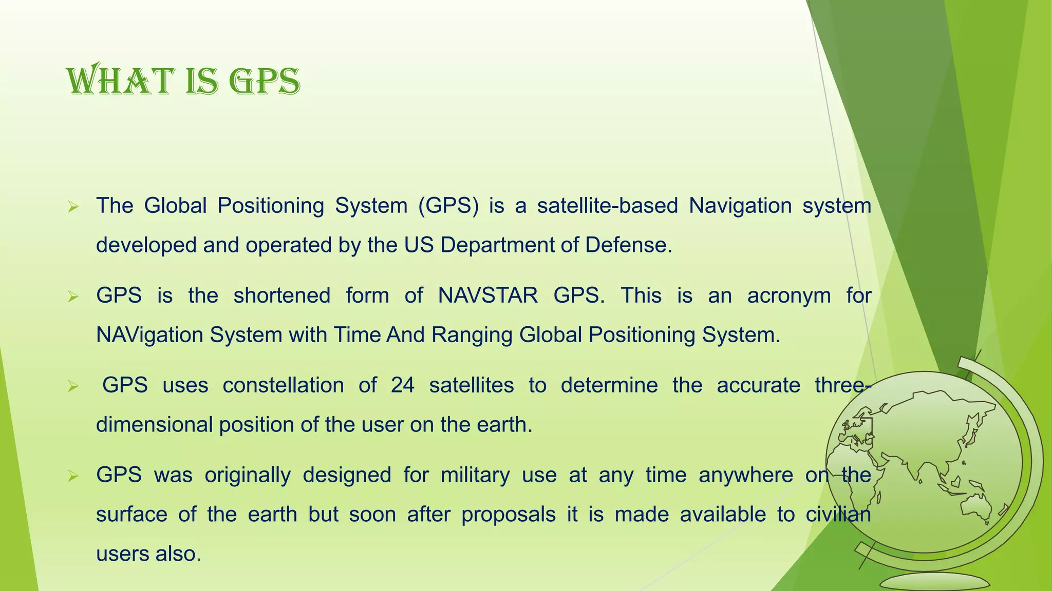 Global Positioning System | PPTX | Auto Navigation Systems | Auto Technology