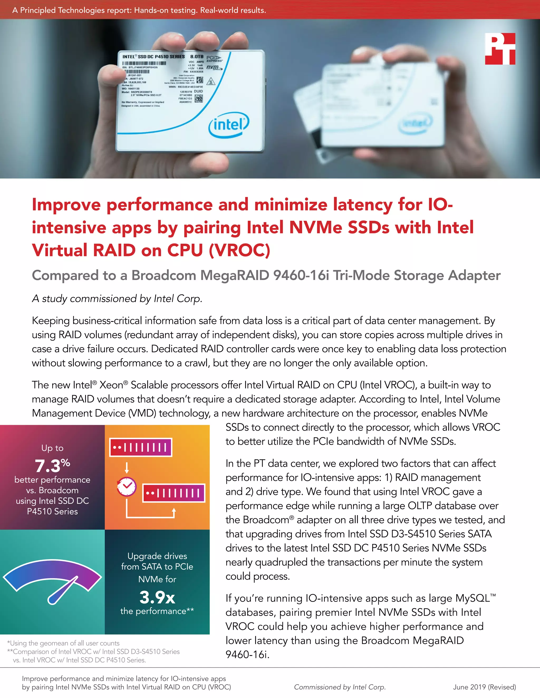 Improve performance and minimize latency for IO- intensive apps by pairing Intel NVMe SSDs with ...