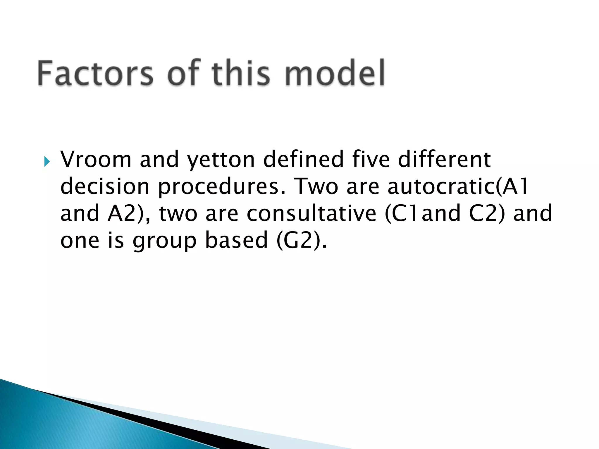 Vroom yetton contingency model | PPTX