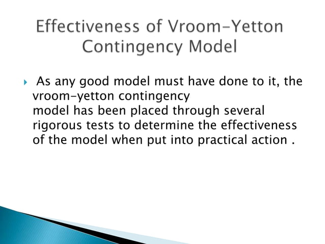 Vroom yetton contingency model | PPTX