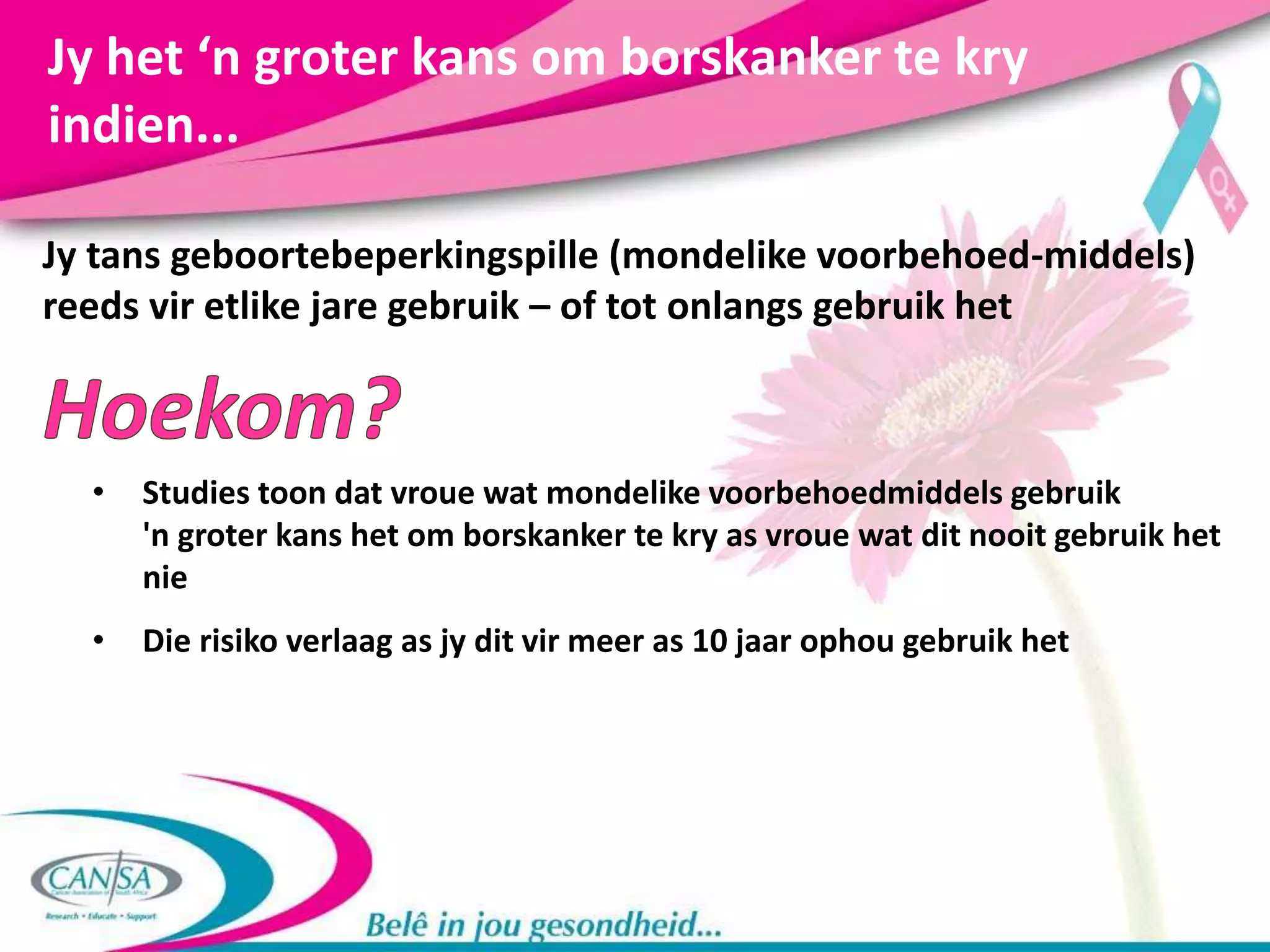 CANSA Vrouegesondheid - Borskanker | PPTX