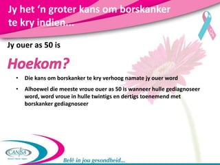 CANSA Vrouegesondheid - Borskanker | PPTX