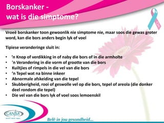 CANSA Vrouegesondheid - Borskanker | PPTX
