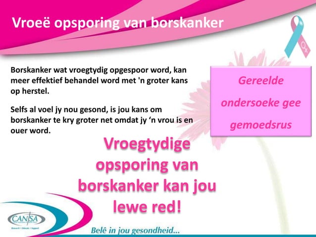 CANSA Vrouegesondheid - Borskanker | PPTX