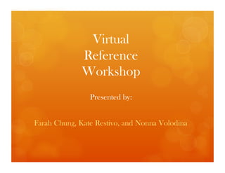 Virtual Reference | PPT