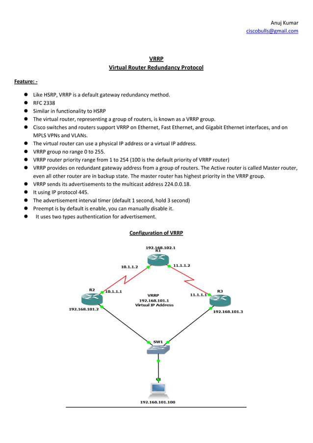 Vrrp Pdf Computer Networking Computing