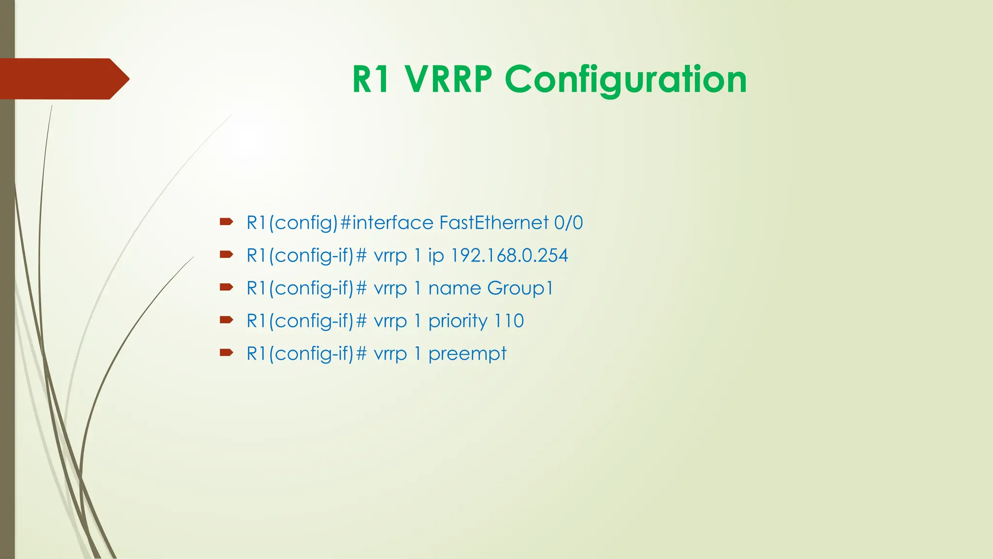 VRRP stands for Virtual Router Redundancy Protocol. | PPT