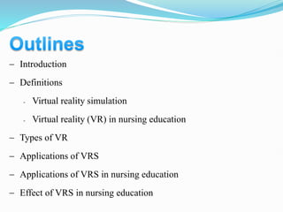 Virtual reality simulation and nursing education.pptx | Video Game ...