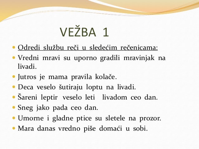 Vrste reči i služba reči u rečenici