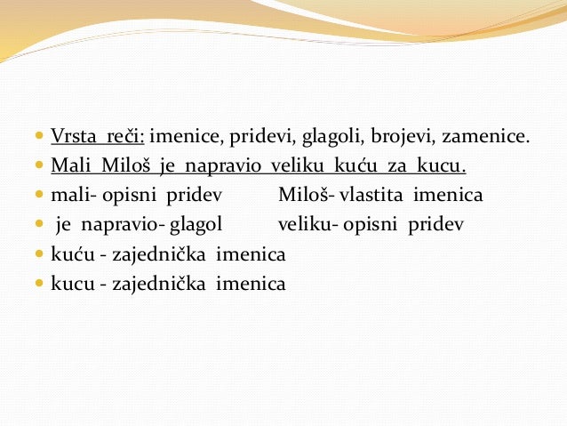 Vrste reči i služba reči u rečenici