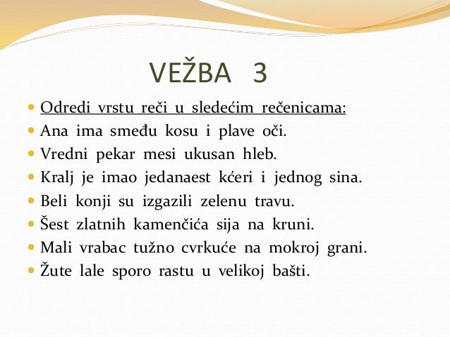 Vrste reči i služba reči u rečenici