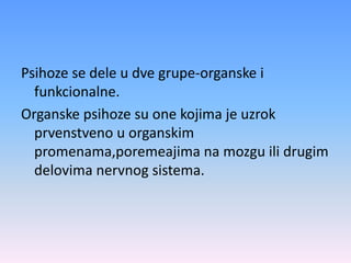VRSTE I OBLICI PSIHOZA | PPT