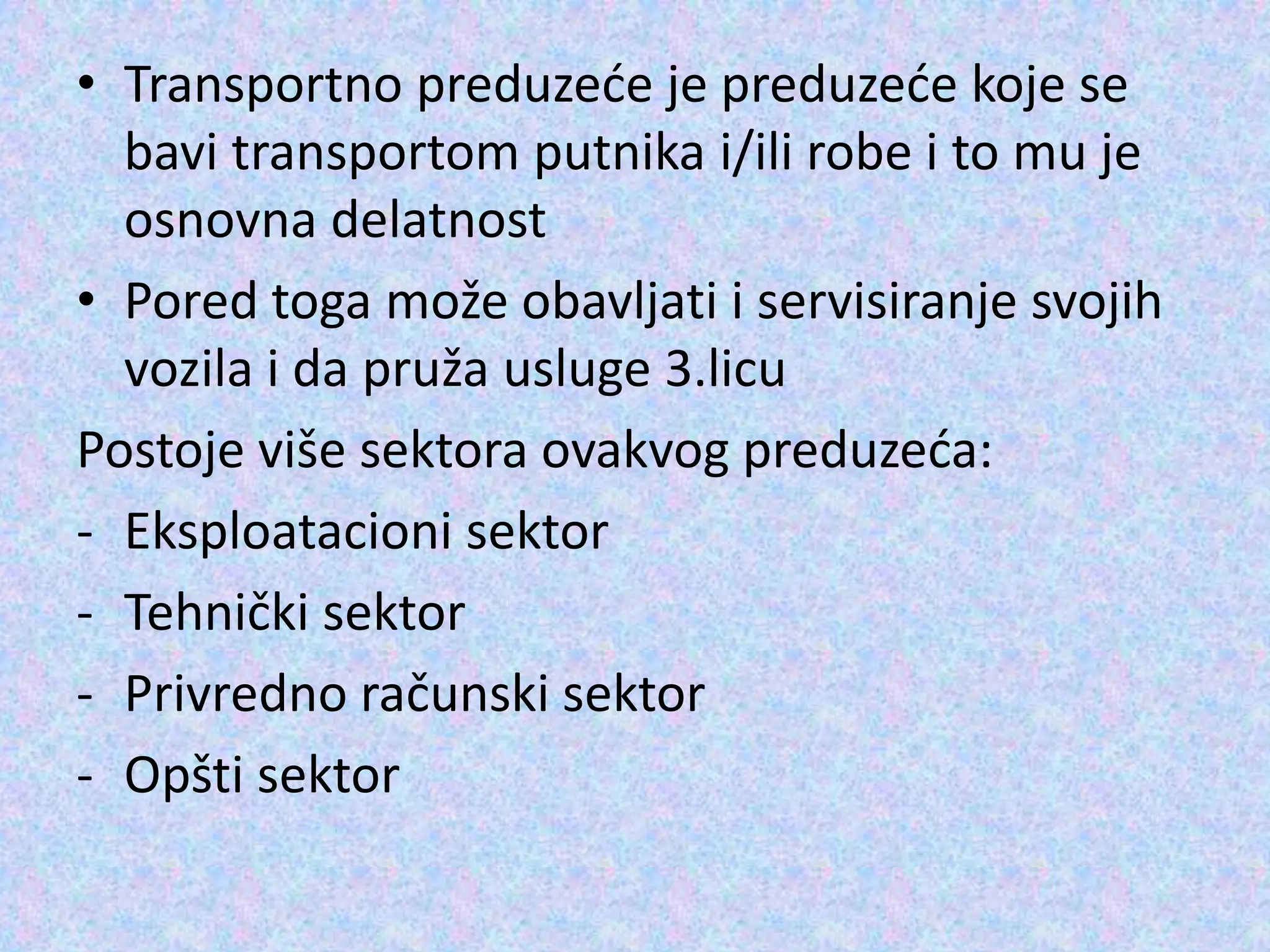 Vrste i vidovi saobracaja | PPTX