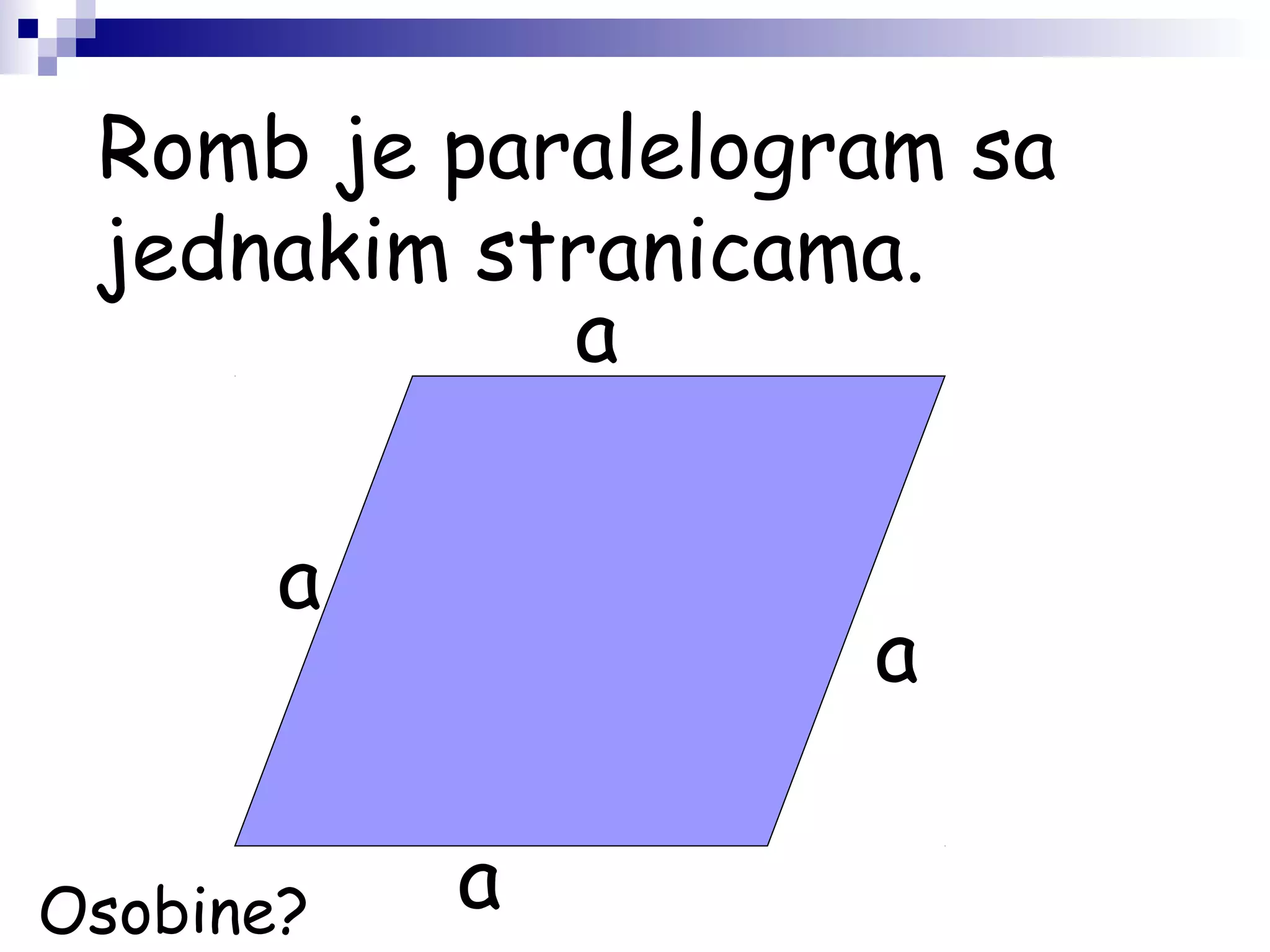 Vrste paralelograma | PPT