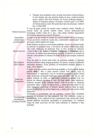 Unos podataka u Access-u | DOC