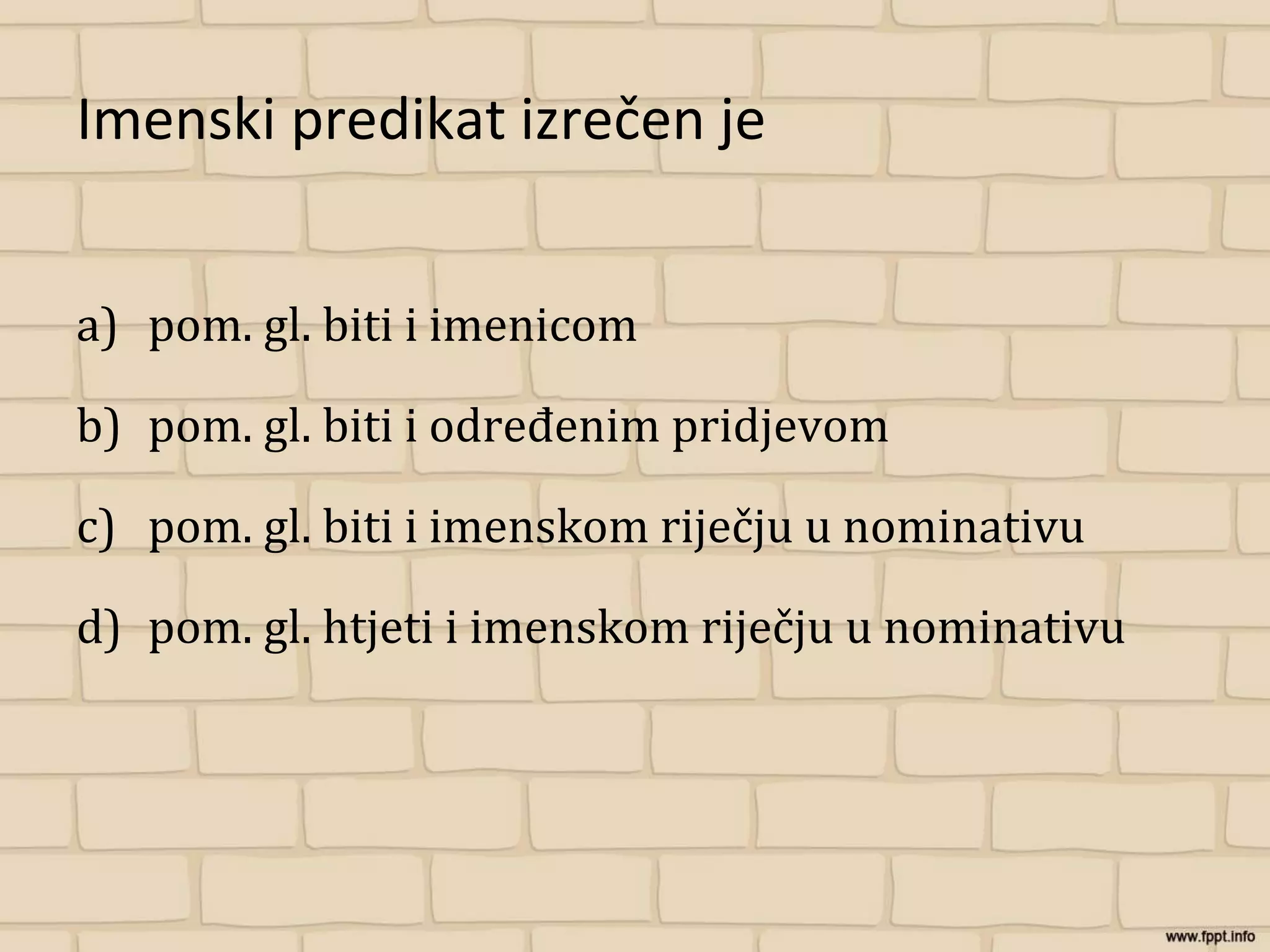 Vrste predikata kviz | PPTX