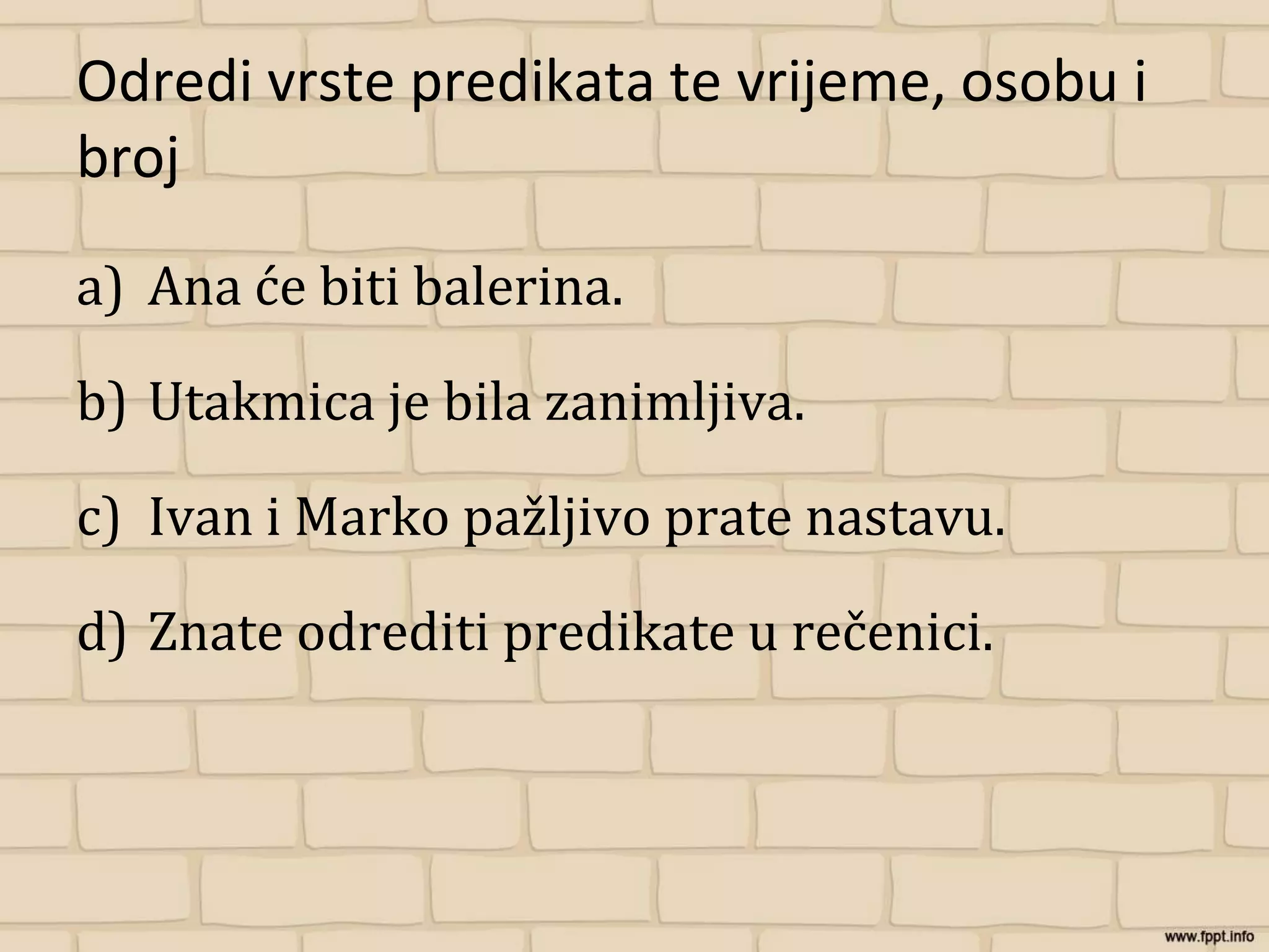 Vrste predikata kviz | PPTX