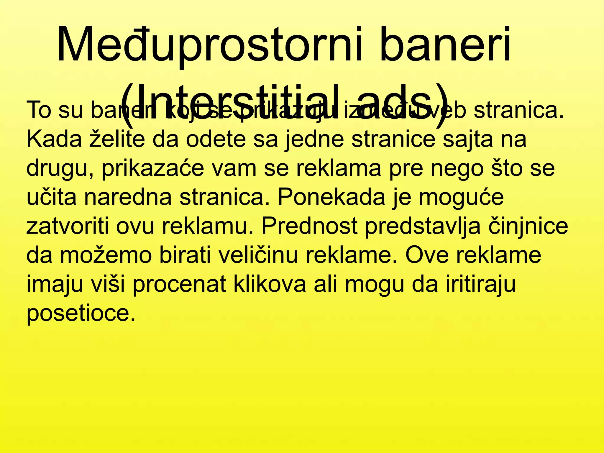 Vrste reklama na internetu | PPTX