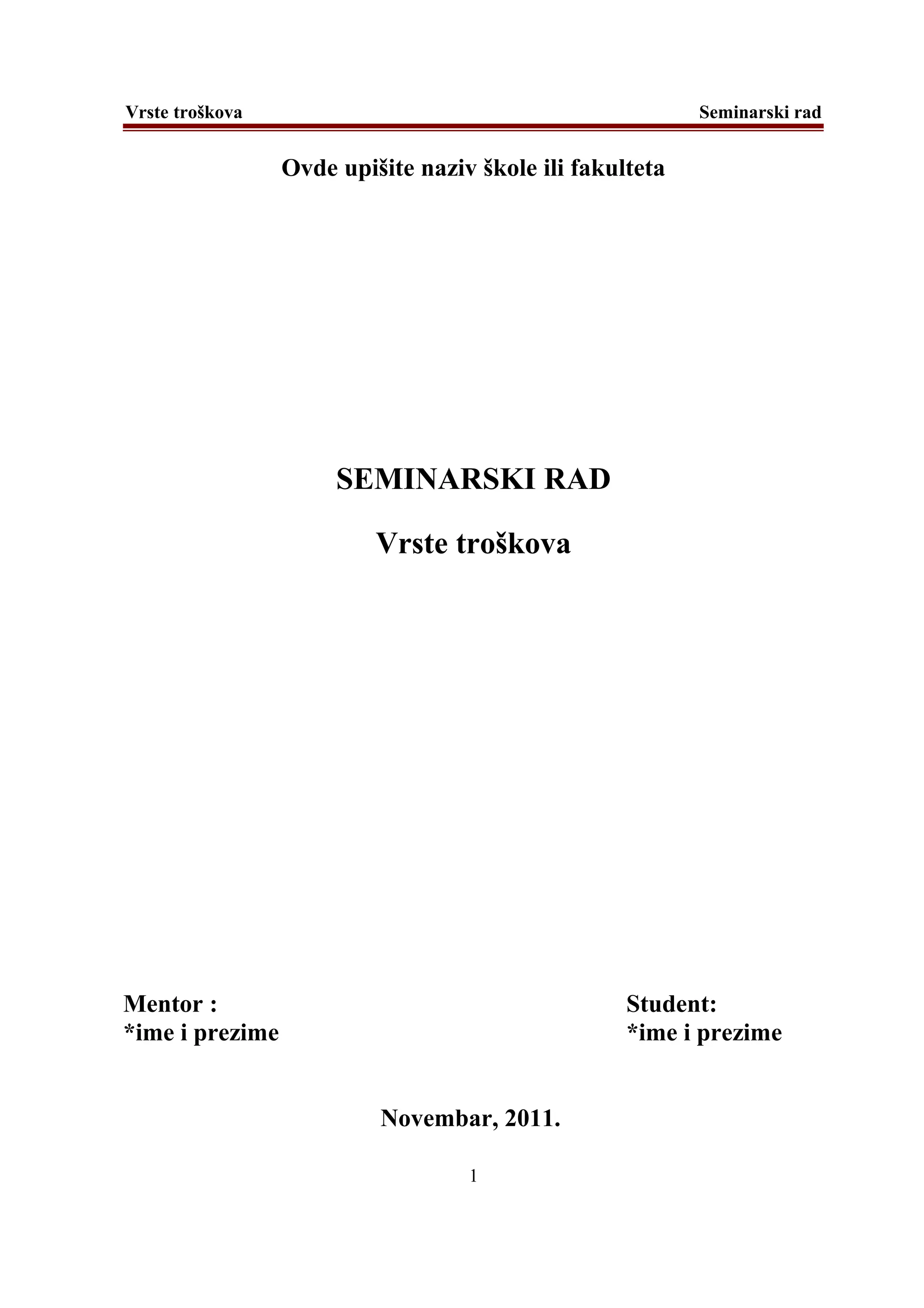 Vrste troskova | DOC